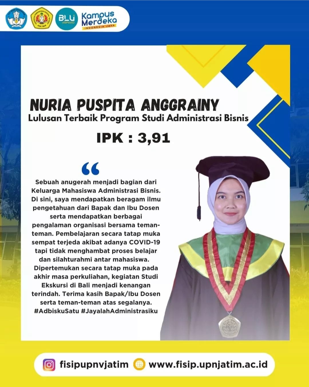 LULUSAN TERBAIK FISIP UPN VETERAN JAWA TIMUR – Fakultas Ilmu Sosial ...