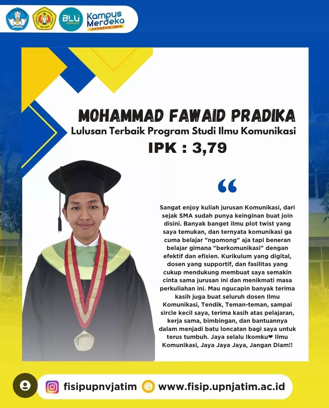 LULUSAN TERBAIK FISIP UPN VETERAN JAWA TIMUR – Fakultas Ilmu Sosial ...